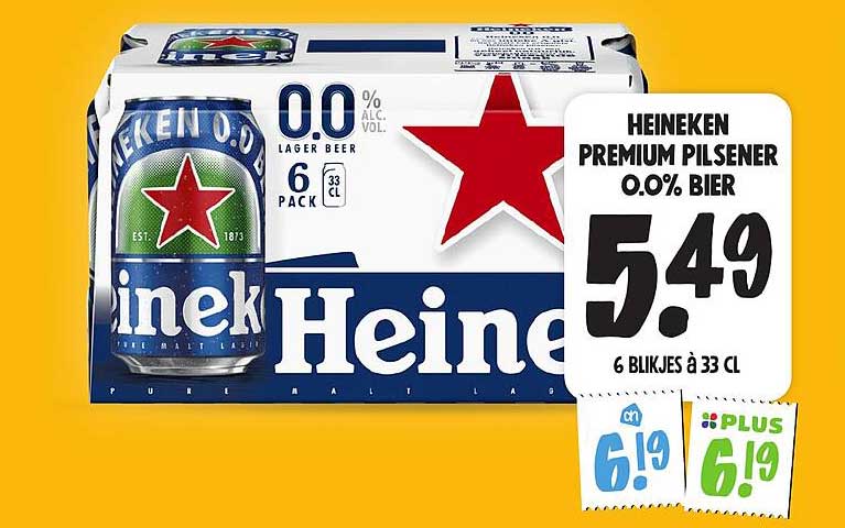 Heineken Premium Pilsener 0.0% Bier aanbieding bij Jumbo