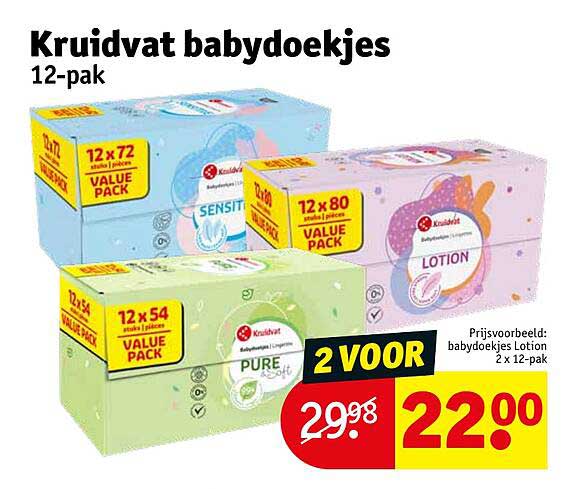 Kruidvat Babydoekjes aanbieding bij Kruidvat