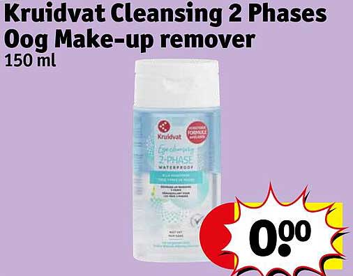 Kruidvat Cleansing 2 Phases Oog Make-Up Remover aanbieding bij Kruidvat