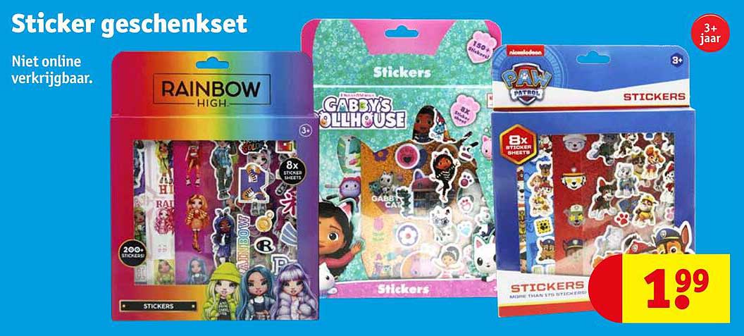 Sticker Geschenkset aanbieding bij Kruidvat