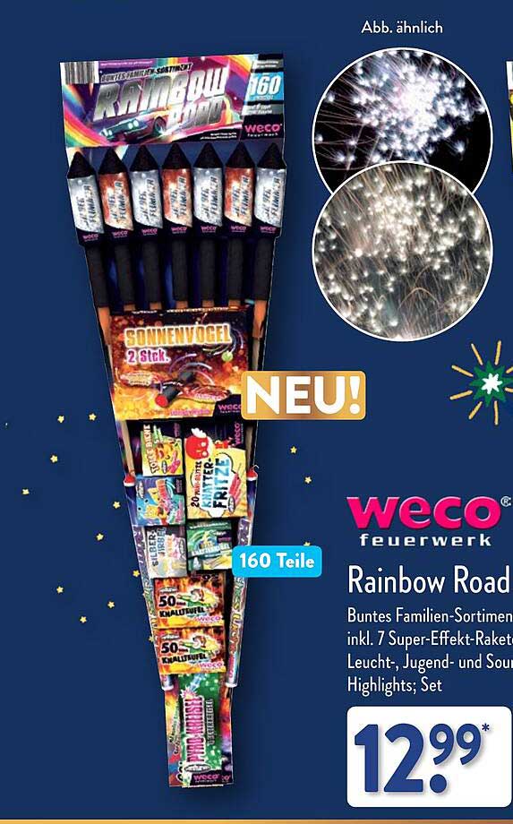 Weco Feuerwerk Rainbow Road aanbieding bij ALDI