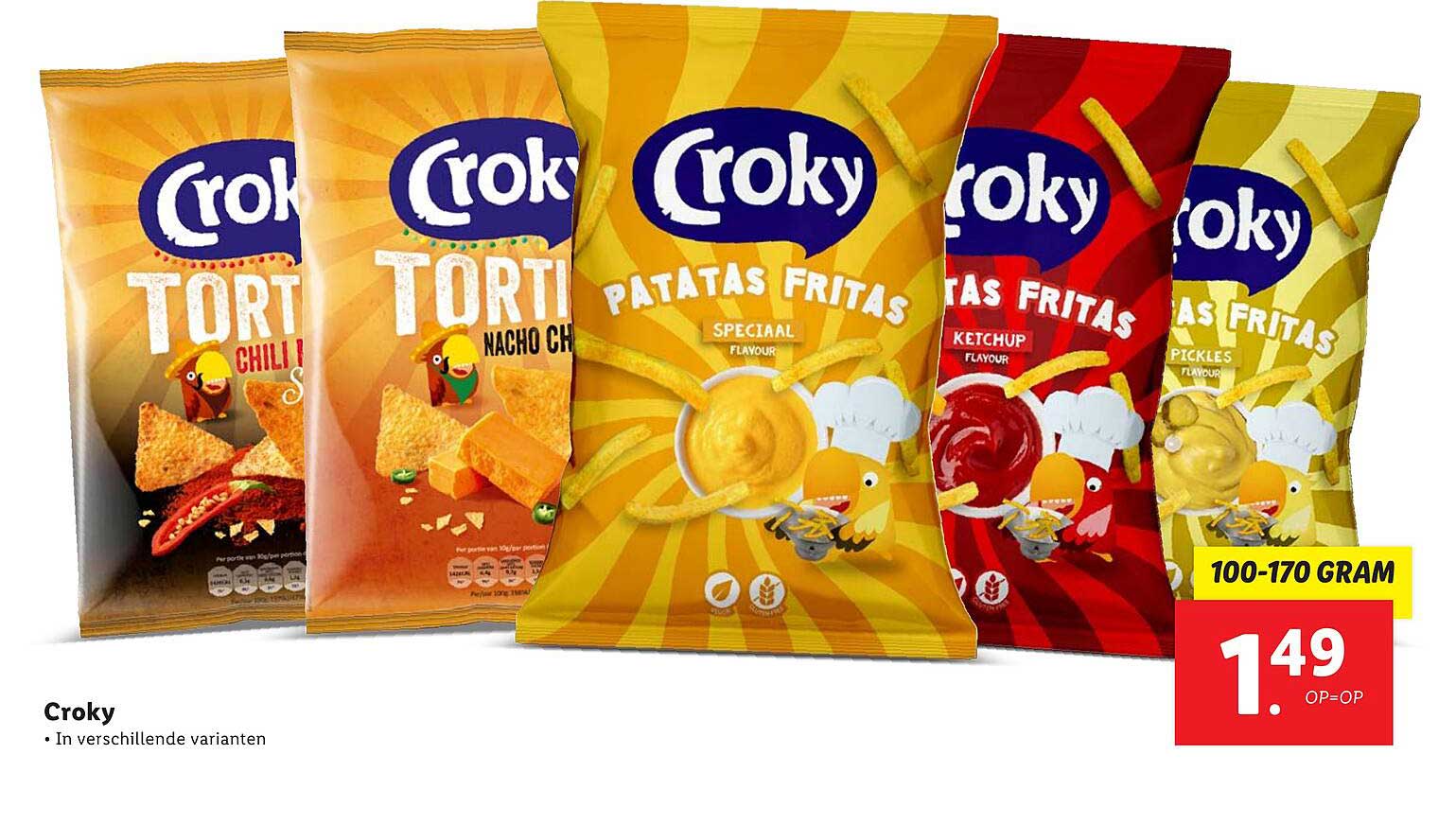 Croky Tortilla Chili & Nacho Chips, Croky Patatas Fritas Special, Croky ...