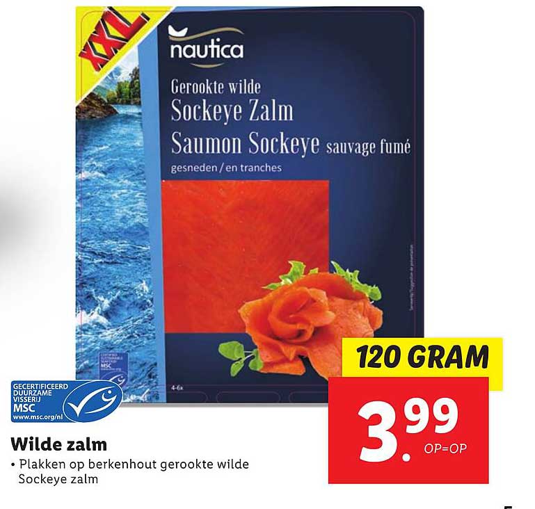 Gerookte Wilde Sockeye Zalm aanbieding bij Lidl