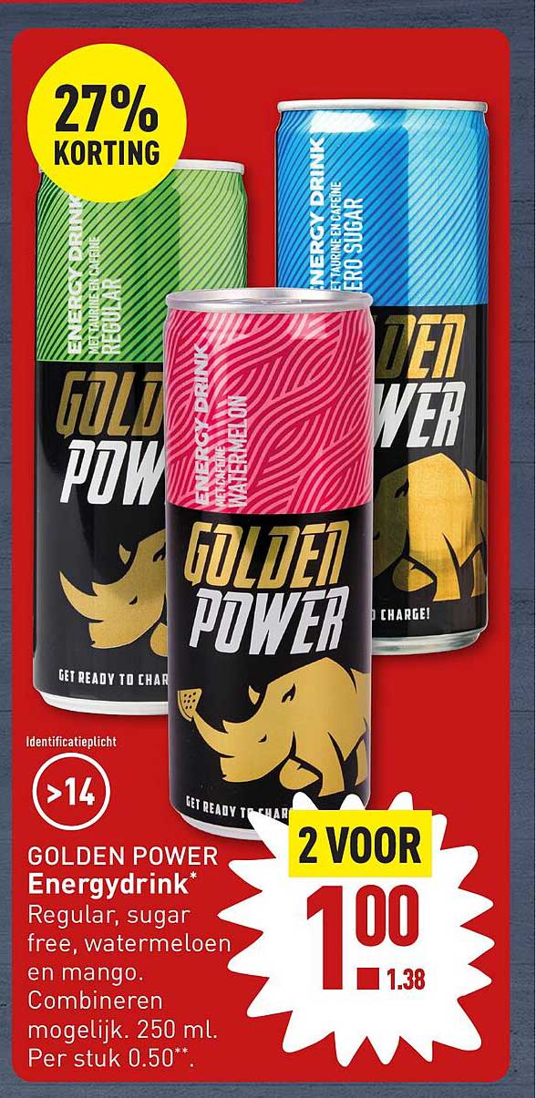 Golden Power Energydrink* aanbieding bij ALDI
