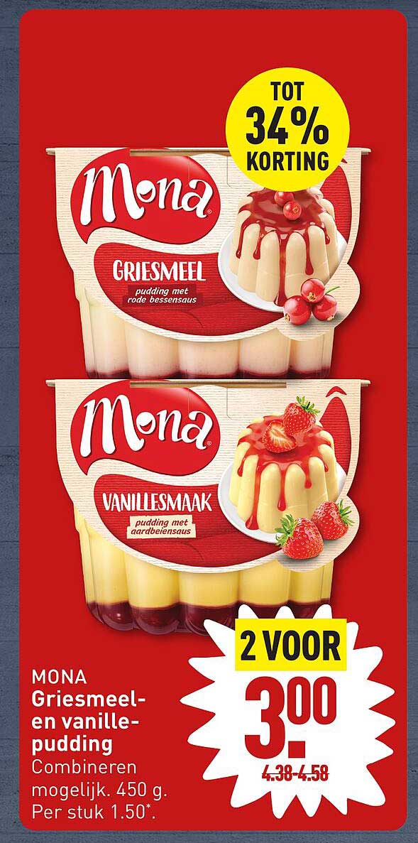 Mona Griesmeel- En Vanillepudding aanbieding bij ALDI