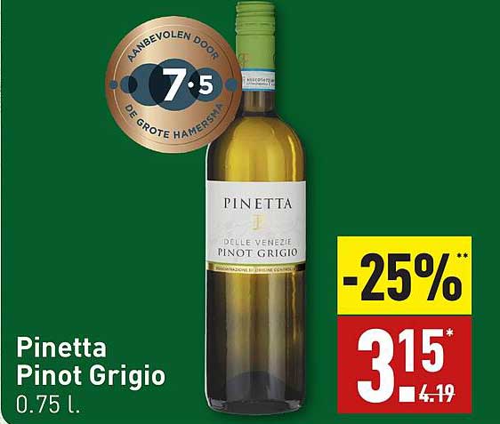 Pinetta Pinot Grigio aanbieding bij ALDI