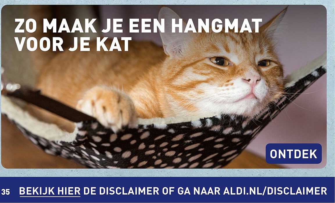 Zo Maak Je Een Hangmat Voor Je Kat aanbieding bij ALDI