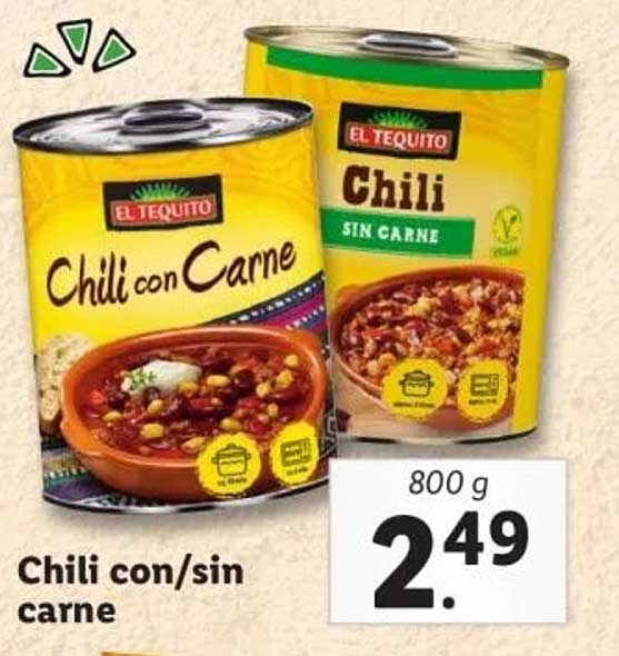 Chili Con/Sin Carne aanbieding bij Lidl