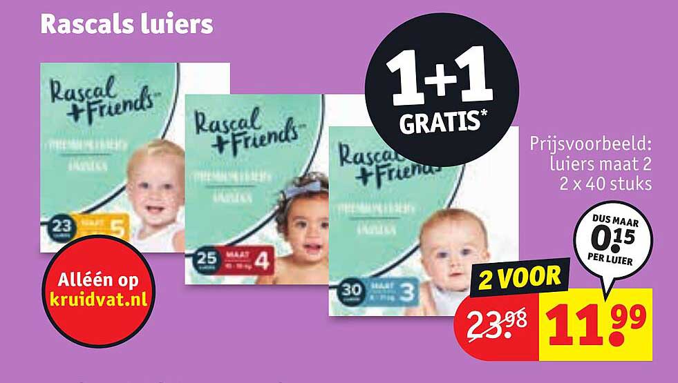 Rascals Luiers aanbieding bij Kruidvat