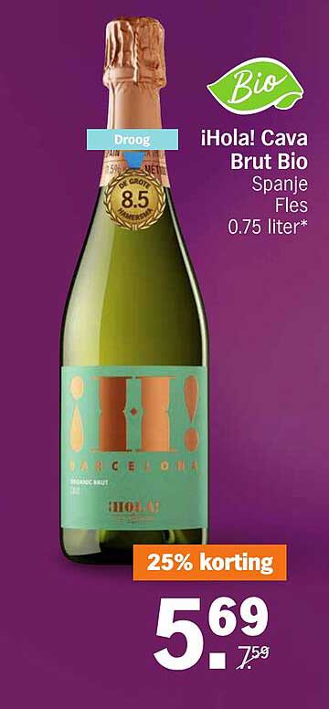 ¡Hola! Cava Brut Bio aanbieding bij Albert Heijn