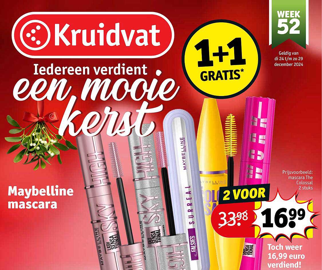 Maybelline Mascara aanbieding bij Kruidvat