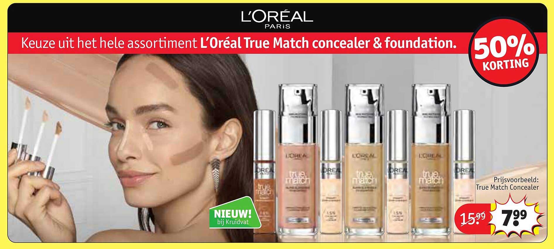 L’oréal True Match Concealer & Foundation aanbieding bij Kruidvat