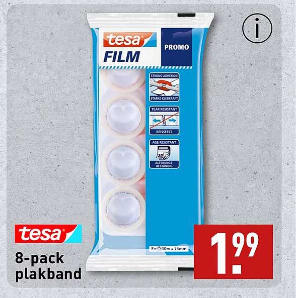 Tesa Film 8-Pack Plakband aanbieding bij ALDI