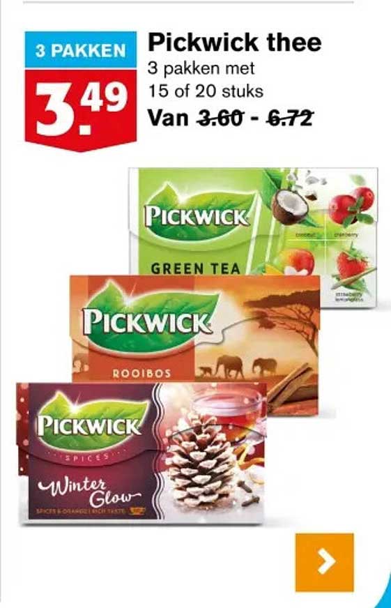 Pickwick Thee aanbieding bij Hoogvliet