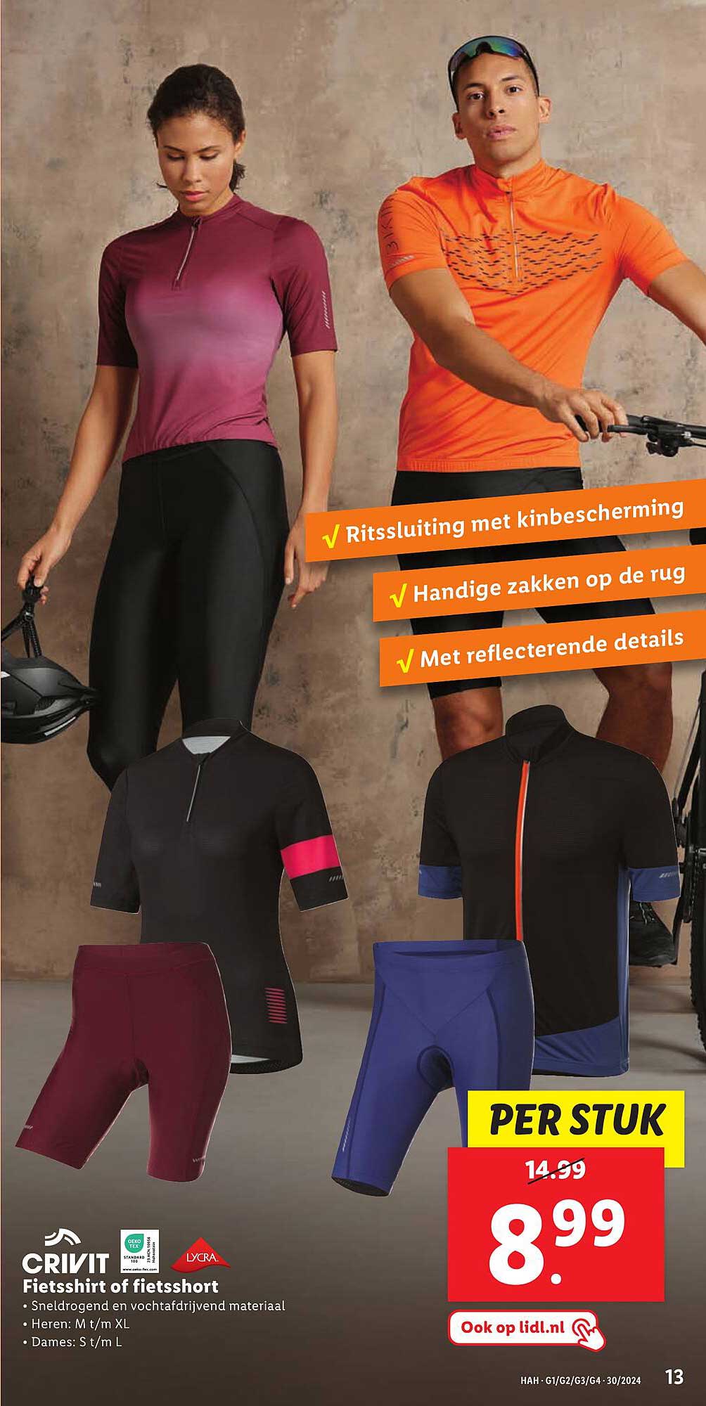 Crivit Fietsshirt Of Fietsshort aanbieding bij Lidl