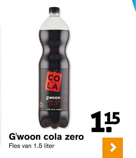 G'woon Cola Zero aanbieding bij Hoogvliet