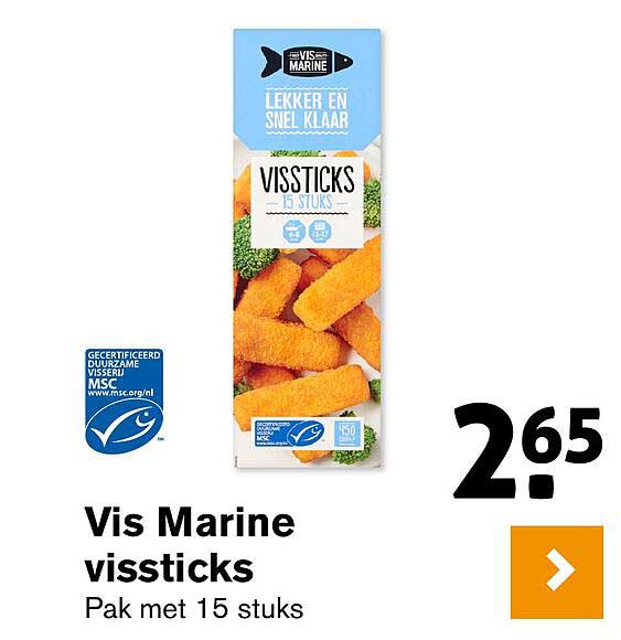 Vis Marine Vissticks aanbieding bij Hoogvliet