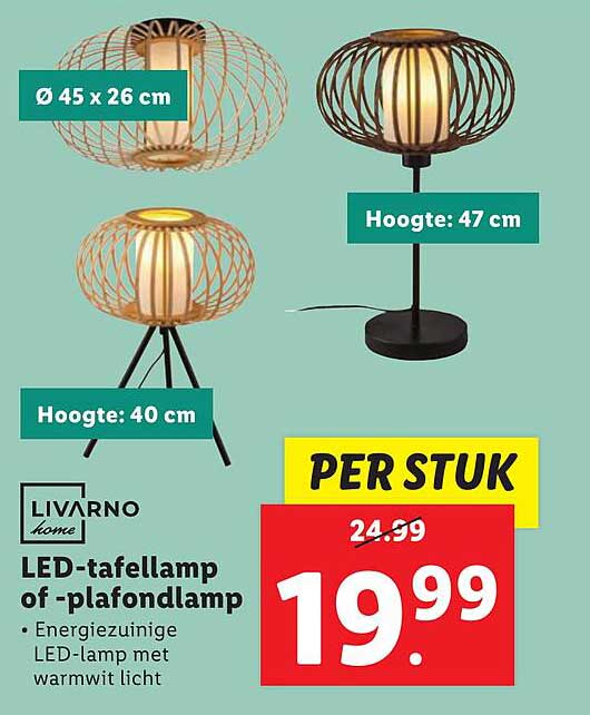 Led-Tafellamp Of -Plafondlamp aanbieding bij Lidl