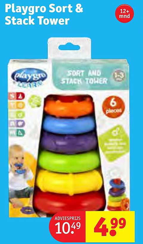 Playgro Sort & Stack Tower aanbieding bij Kruidvat