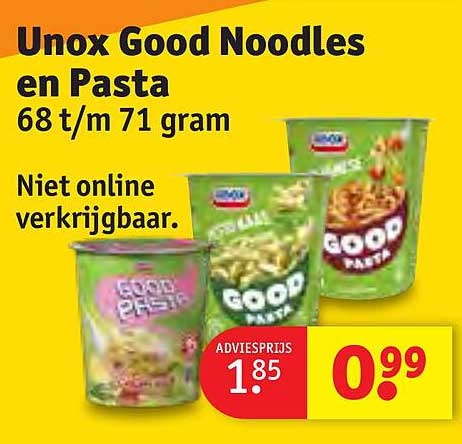Unox Good Noodles En Pasta aanbieding bij Kruidvat