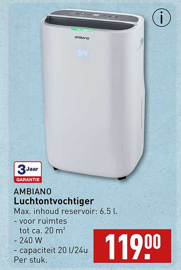 Ambiano Luchtontvochtiger aanbieding bij ALDI