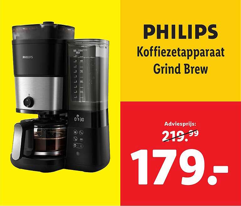 Philips Koffiezetapparaat Grind Brew aanbieding bij Lidl