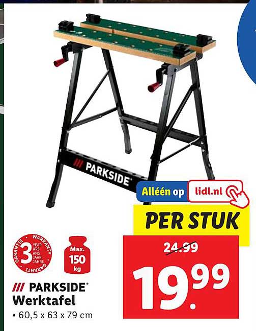 Parkside Werktafel aanbieding bij Lidl