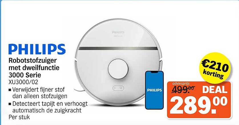 Philips Robotstofzuiger Met Dweilfunctie 3000 Serie Xu3000/02 ...