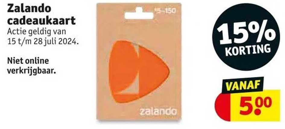 Zalando Cadeaukaart: 15% Korting aanbieding bij Kruidvat