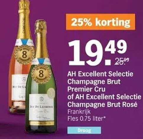 Ah Excellent Selectie Champagne Brut Premier Cru Of Ah Excellent ...