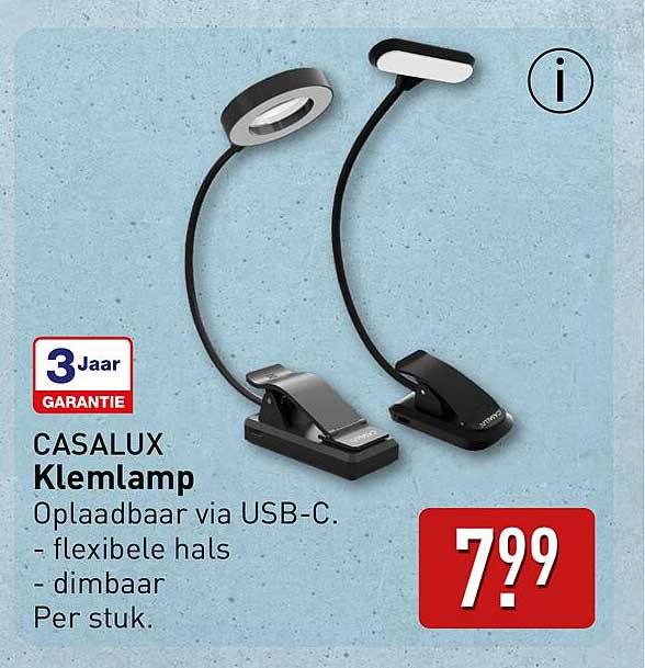 Casalux Klemlamp aanbieding bij ALDI
