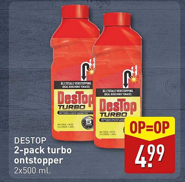 Destop 2-Pack Turbo Ontstopper aanbieding bij ALDI
