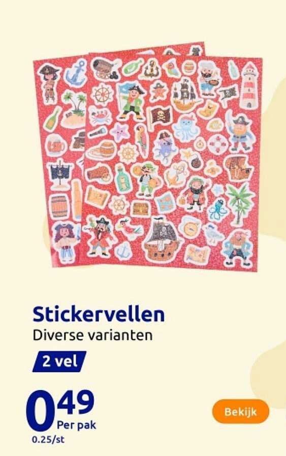 Sticker Vellen aanbieding bij Action