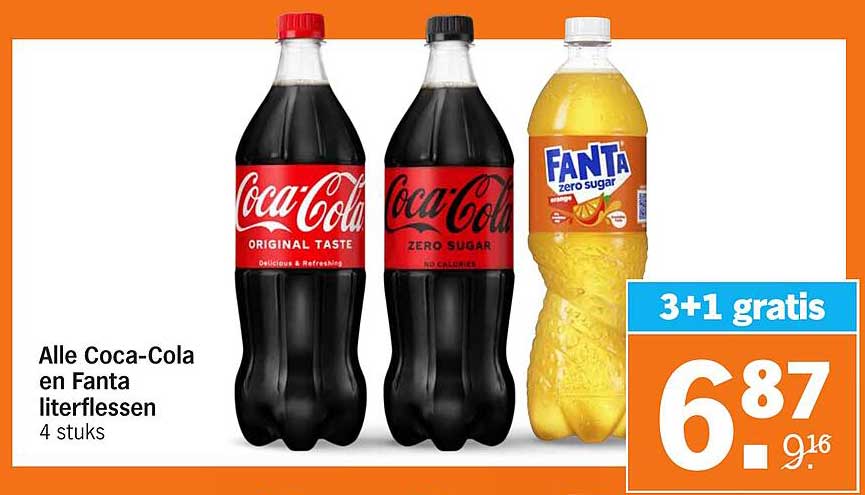 Alle Coca-Cola En Fanta Literflessen aanbieding bij Albert Heijn