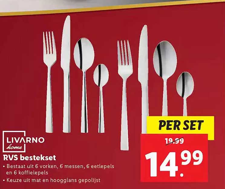 Livarno Home Rvs Bestekset aanbieding bij Lidl