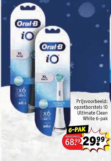 Oral-B Io Opzetborstels Ultimate Clean White 6-Pak aanbieding bij Kruidvat
