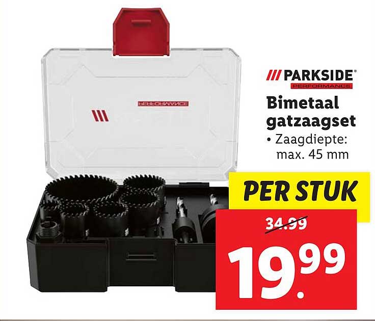 Parkside Bimetaal Gatzaagset aanbieding bij Lidl