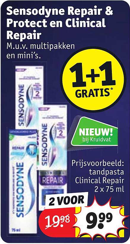 Sensodyne Repair & Protect En Clinical Repair aanbieding bij Kruidvat