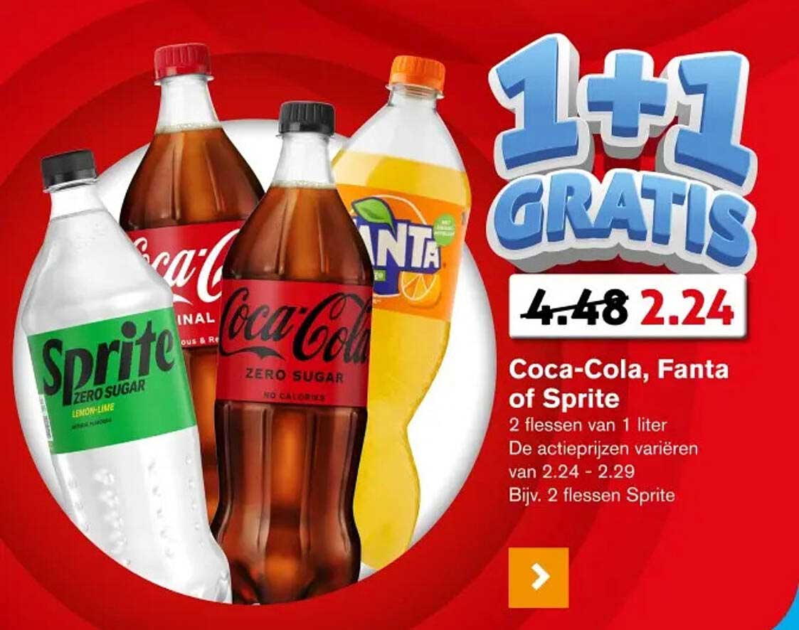 Coca-Cola, Fanta Of Sprite aanbieding bij Hoogvliet