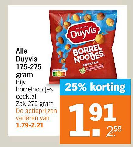 Alle Duyvis Borrelnootjes aanbieding bij Albert Heijn