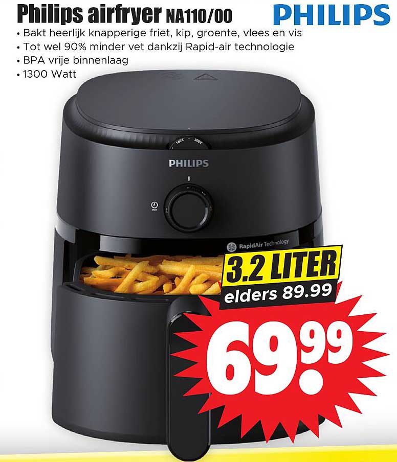 Philips Airfryer Na110/00 aanbieding bij Dirk