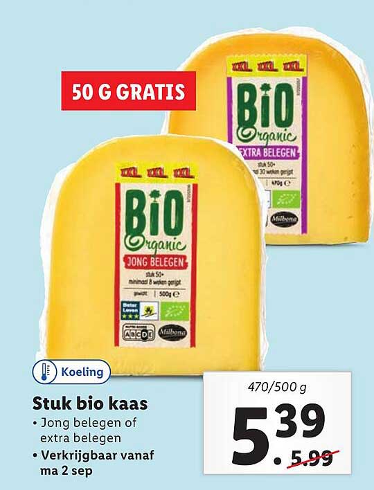 Stuk Bio Kaas aanbieding bij Lidl