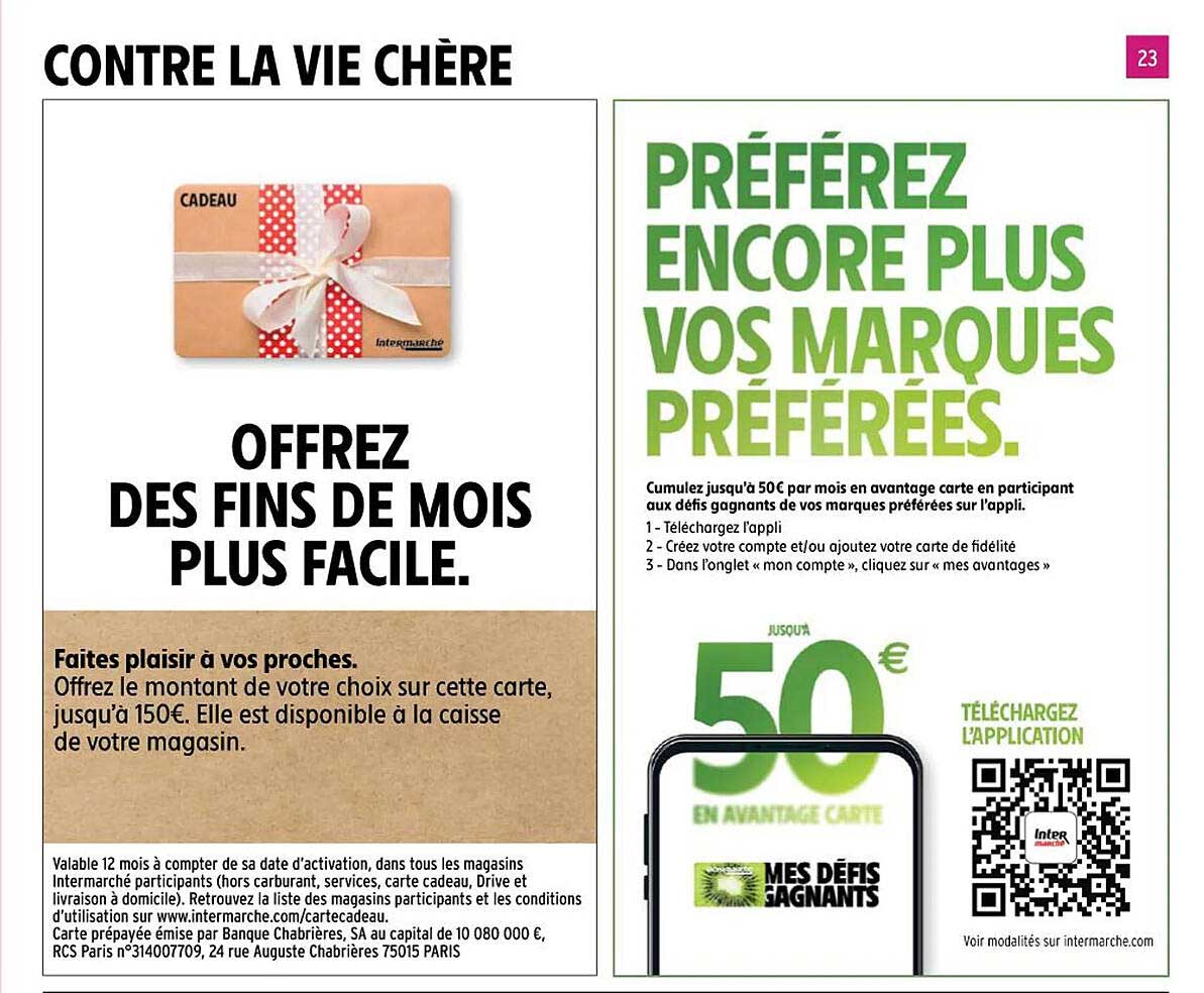 Promo Carte Cadeau chez Intermarché Contact - iCatalogue.fr
