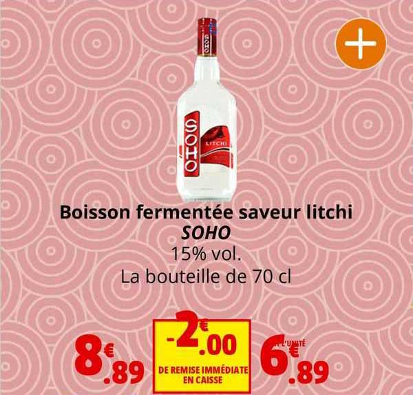 Promo Boisson Fermentée Saveur Litchi Soho chez Coccinelle Supermarché ...