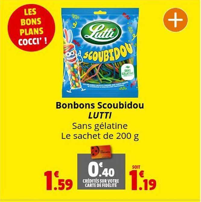 Promo Bonbons Scoubidou Lutti chez Coccinelle Supermarché - iCatalogue.fr
