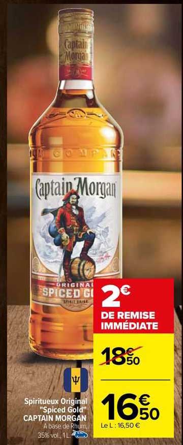 Promo Spiritueux Original "spiced Gold" Captain Morgan chez Carrefour ...