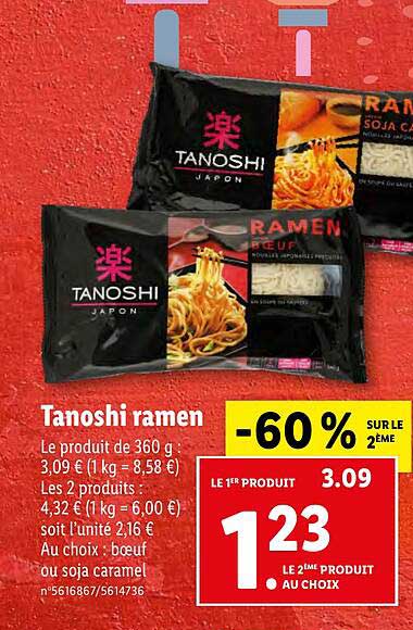 Promo Tanoshi Ramen chez Lidl - iCatalogue.fr