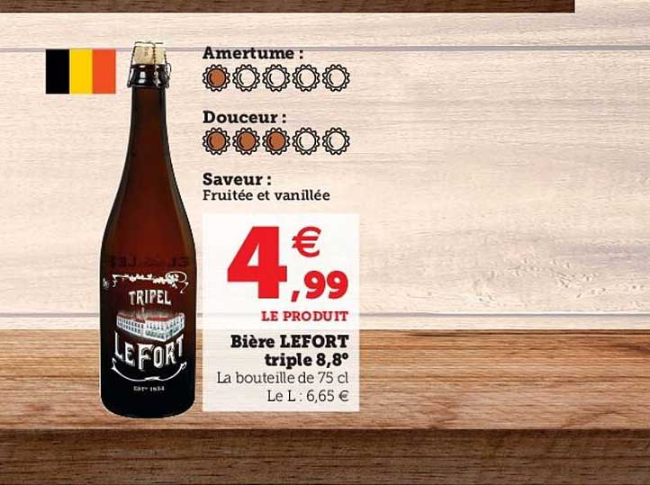 Promo Bière Lefort Triple 8,8° chez Hyper U - iCatalogue.fr