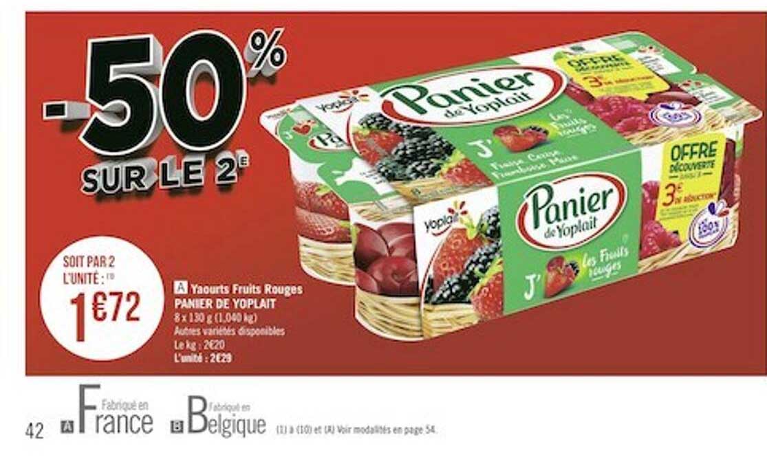 Promo Yaourts Fruits Rouges Panier De Yoplait chez Géant Casino ...