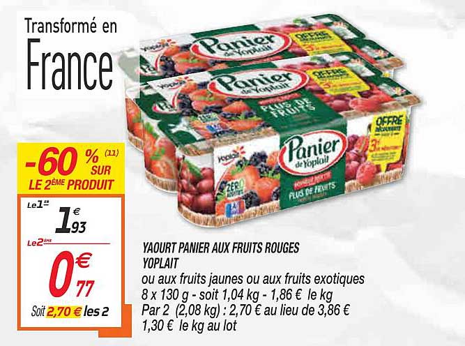 Promo Yaourt Panier Aux Fruits Rouges Yoplait chez Netto - iCatalogue.fr